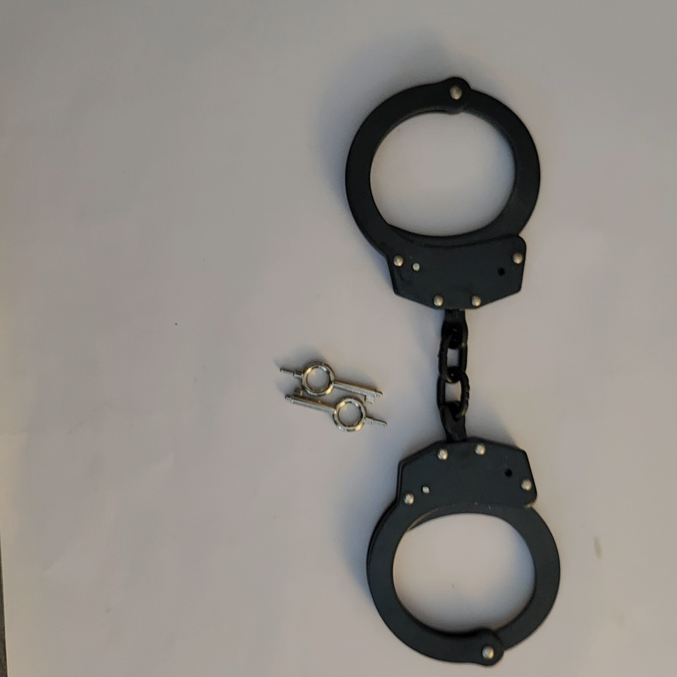 Vurgun Black Chain-Linked Handcuffs 2 Keys Professional Military Grade ...