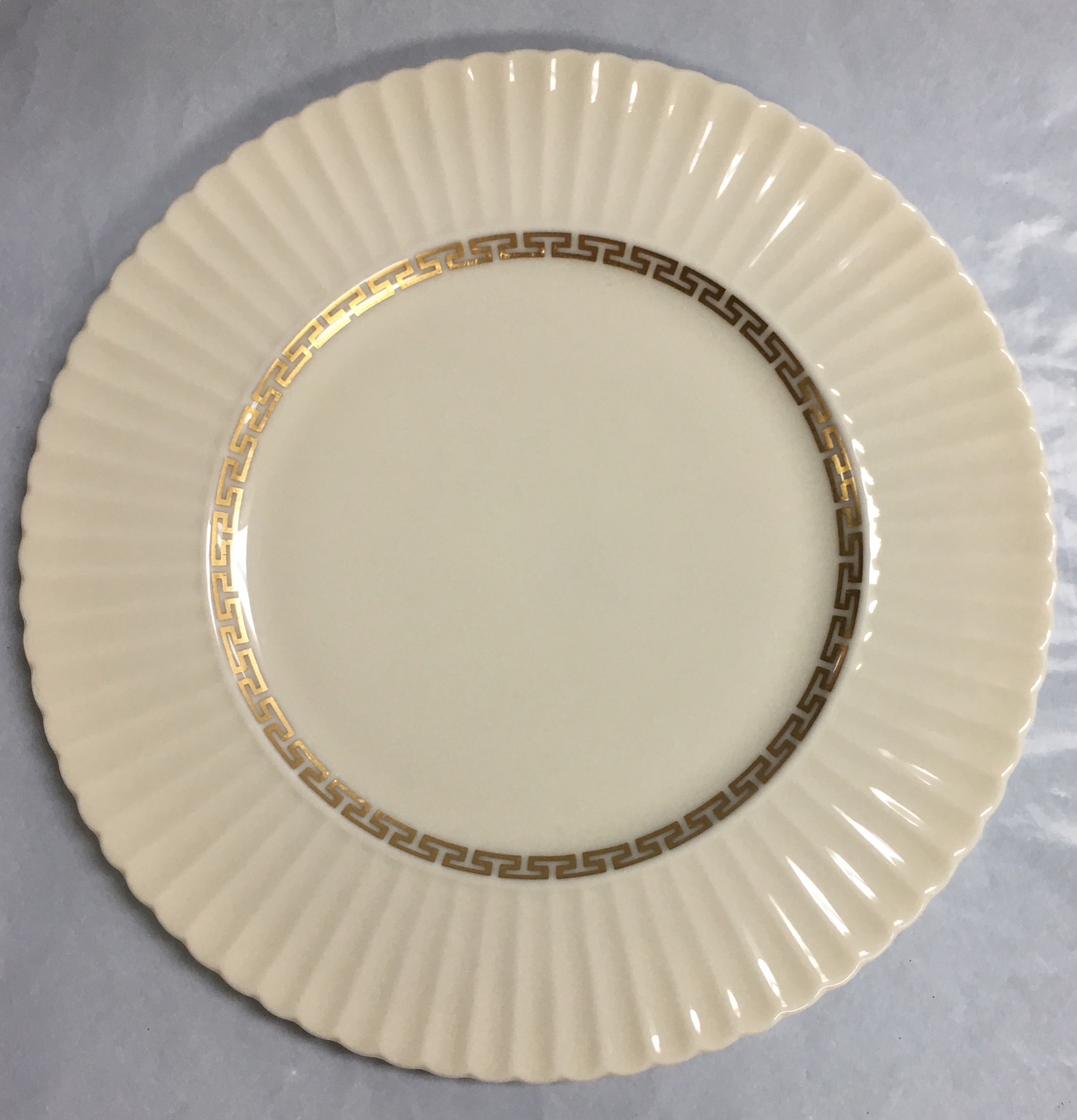 Lenox Cretan Gold Greek Key Ivory 8 1/2" Salad Plate Made in U.S.A. | eBay
