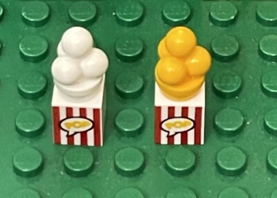 Lego 2 City Popcorn,white brick 1x1 with Red Vertical Stripes and ...