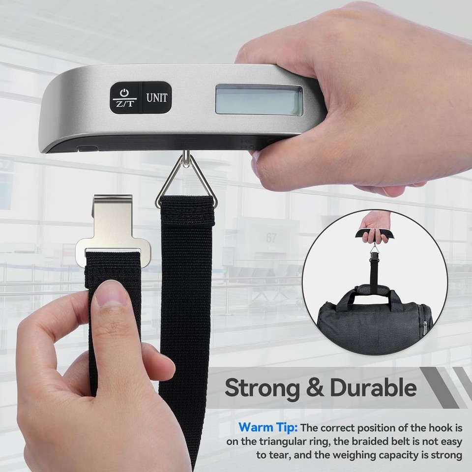 2 Pack Luggage Scale 110lb/50kg Portable Travel Handheld Scale LCD ...