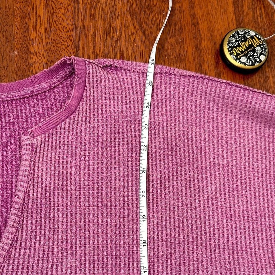 Free People We The Free Buttercup Thermal Magenta V-Neck Sweater | eBay