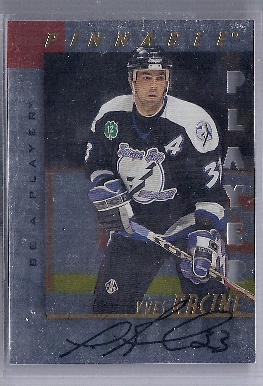 1997-98 BE A PLAYER YVES RACINE DIE CUT AUTOGRAPH BAP AUTO 27 LIGHTNING ...