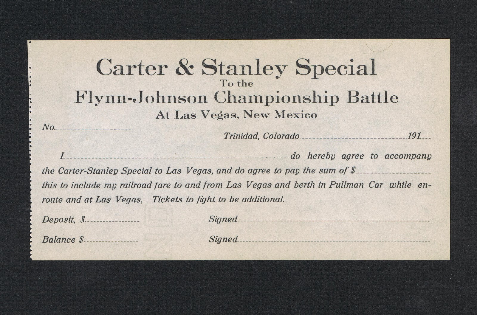 VERY RARE July 4 1912 boxer Jack Johnson v Fireman Jim Flynn train ...