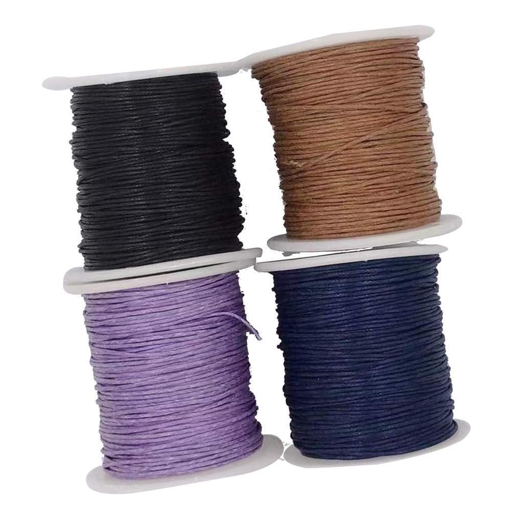 Pack of 4 Rolls, 1mm 87 Yards Waxed Thread Cord Spool String | eBay