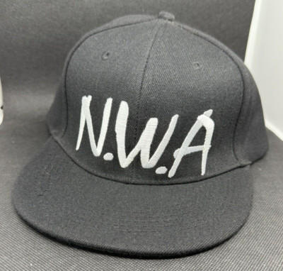 NWA plain Embroidered snapback adult Flat Bill Hat Cap Black N.W.A. new ...