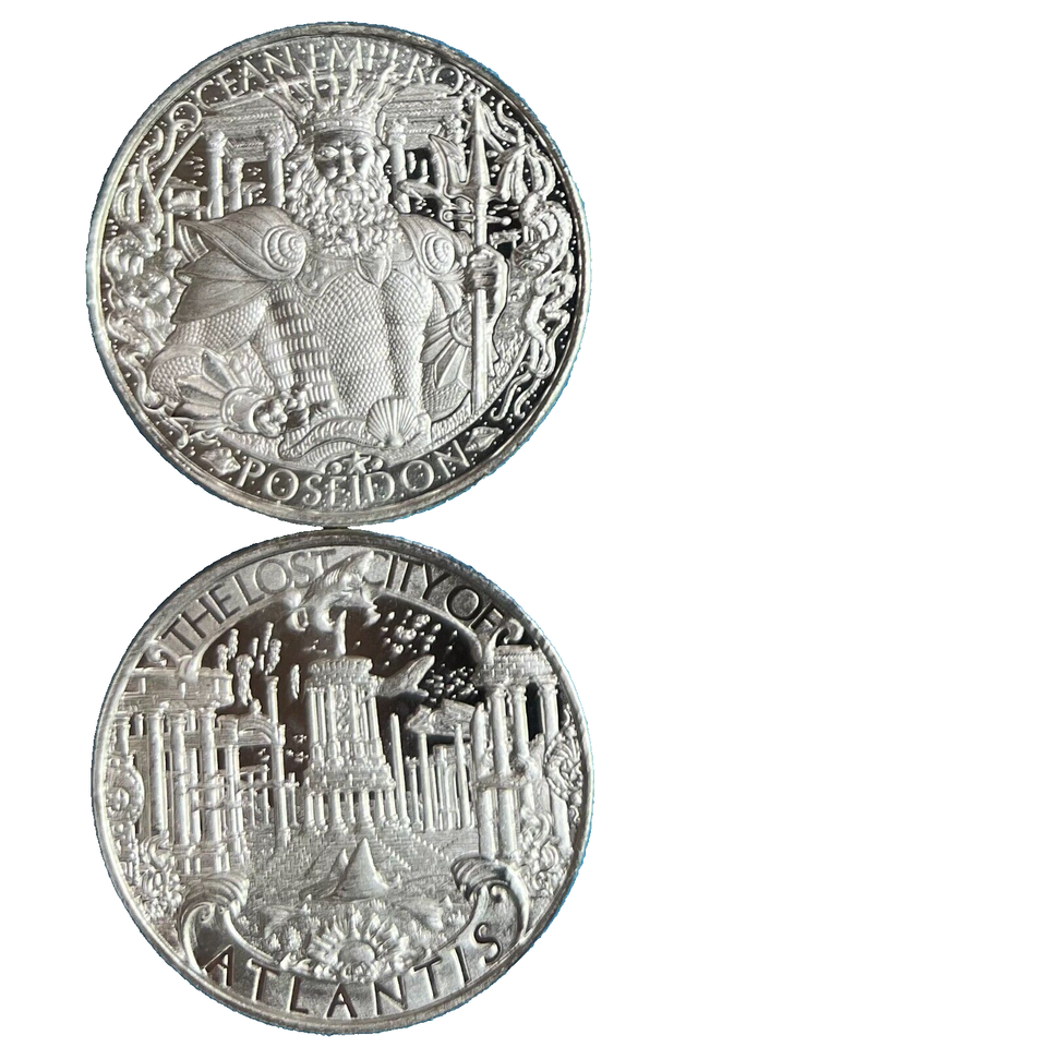 ATLANTIS 1 oz .999 Silver Round Mythical Cities Series POSEIDON BU in ...