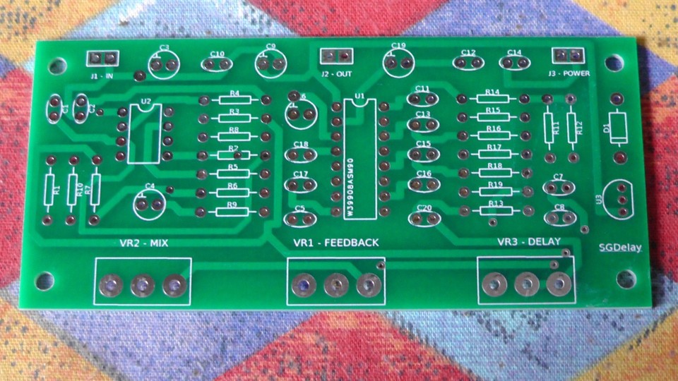 DIY KIT FOR GUITAR DIGITAL AUDIO ECHO DELAY PT2399 MIX FEEDBACK DELAY ...