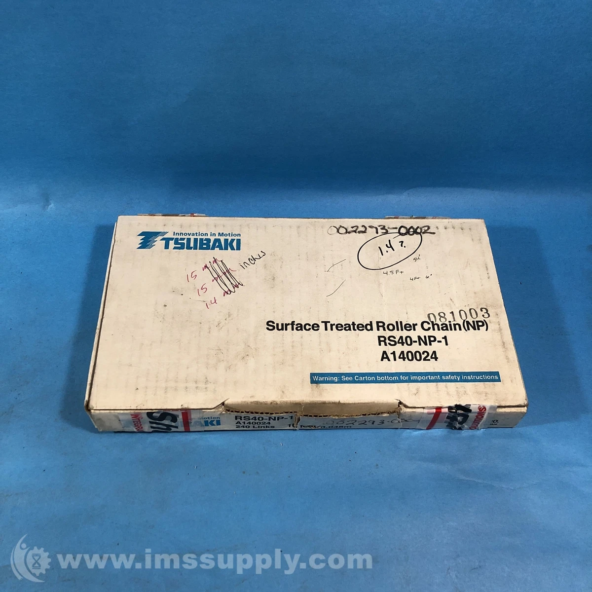 Tsubaki RF 80 RP Roller Chain, 10 Feet IMS Supply, 60% OFF