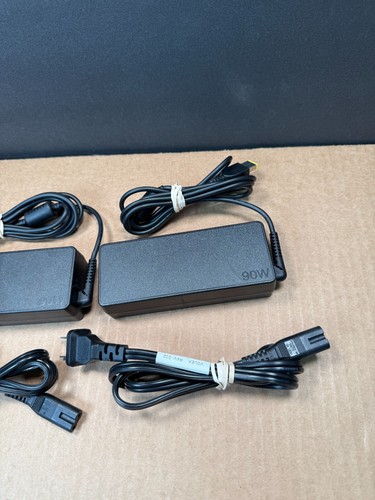 Lot of 2 Lenovo 90W 20V 4.5A Slim Yellow Tip AC Adapters ADLX90NLC2A | eBay
