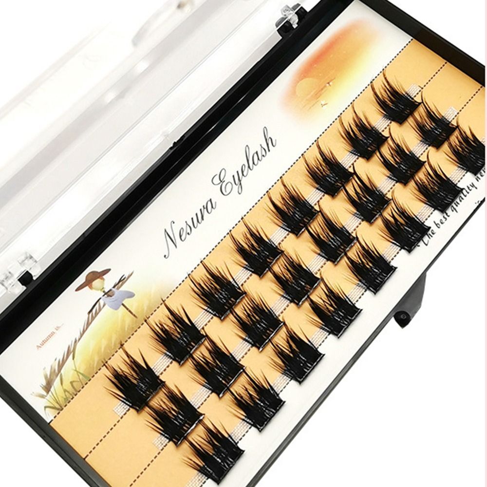 Lashes Natural Dramatic Thick Segment Lashes Individual Eyelashes False ...
