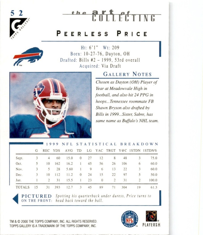 2000 Topps Gallery #52 Peerless Price Excellent | eBay