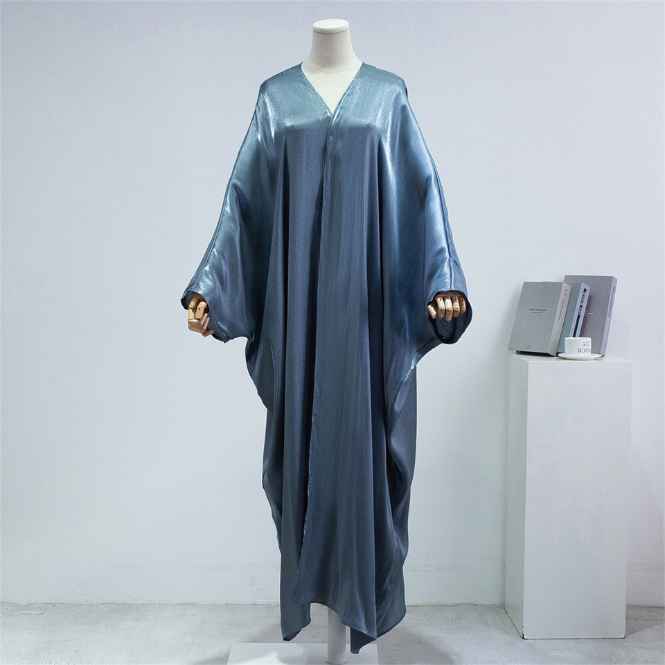 Muslim Women Kaftan Ramadan Party Open Cardigan Abaya Long Dress ...