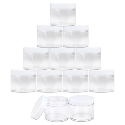 12 Pieces 2Oz/60g/60ml HQ Acrylic Leak Proof Clear Container Jars w ...
