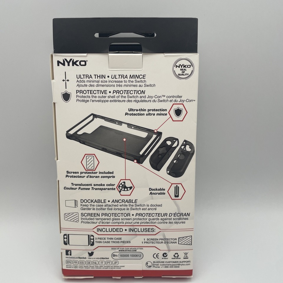 Nyko Dockable Thin Case Kit for Nintendo Switch, Translucent Smoke ...