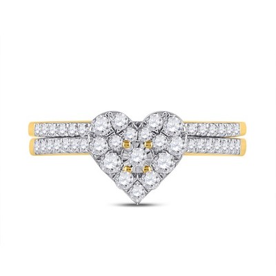 1/2CT-DIA CN HEART BRIDAL SET | eBay
