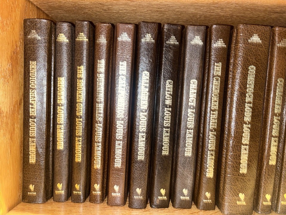 Louis L'Amour Collection GENUINE Deluxe LEATHER edition 112 book lot ...