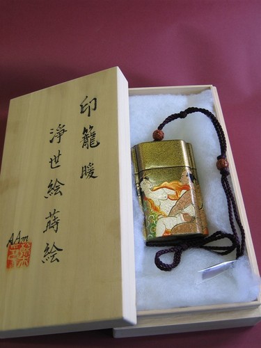 #11 INRO Samurai Pill Box Pill Case Ukiyo-e maki-e Warmth Kyoto Makie ...