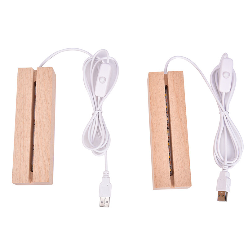 Wooden Led Lamp Base USB Cable Switch Night Light 3D Led Night Lamp B ...
