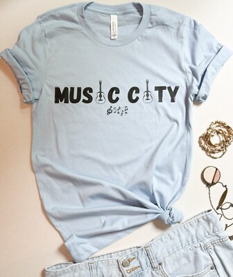 Music City T-Shirt. Nashville t-shirt. Guitar t-shirt. Size M. | eBay