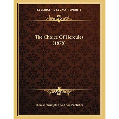The Choice of Hercules (1878) - Paperback NEW Thomas Shrimpto 10 Sept ...