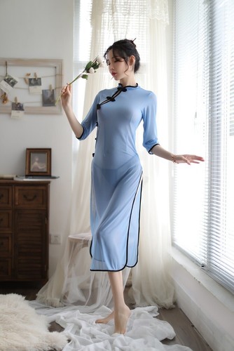 Women Sexy Chinese Qipao Cheongsam Taste Lingerie Long Dress Sleepwear ...