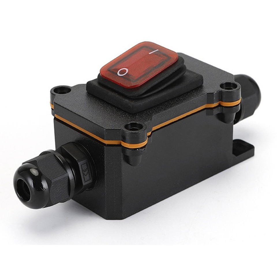 Heavy Duty 12V 20A Waterproof Switch Box with IP65 and Red Light Rocker ...