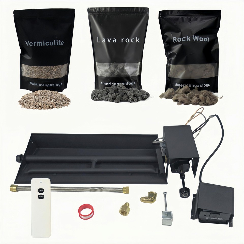 Vented 18inch-24inch Gas logs Sets Gas Fireplace Burner Burner Set,with ...