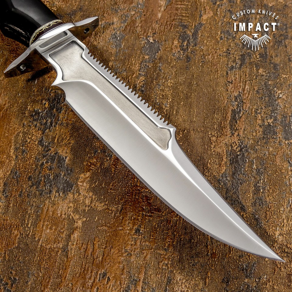 Impact Cutlery Custom Handmade Fuller Bowie Knife | D2 Blade | Bull ...