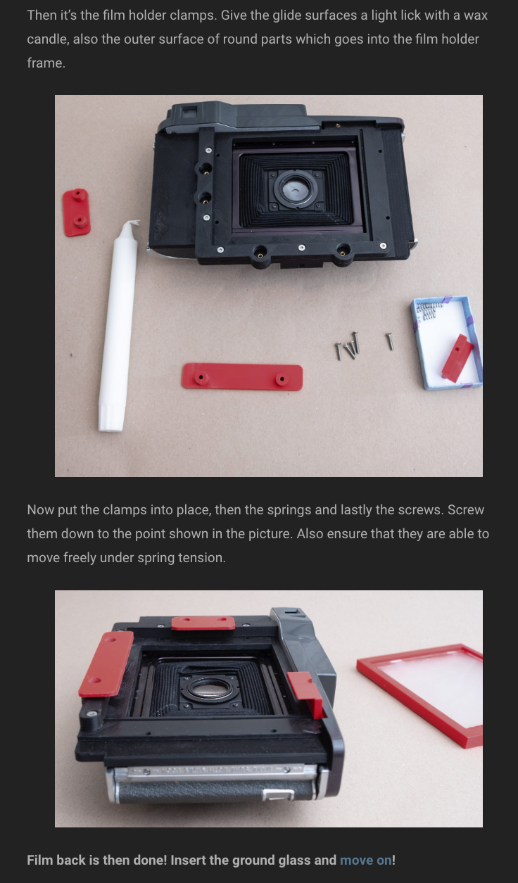 Polaroid 110A/B / 120 / 800 - 3d printed 4x5 conversion kit ...