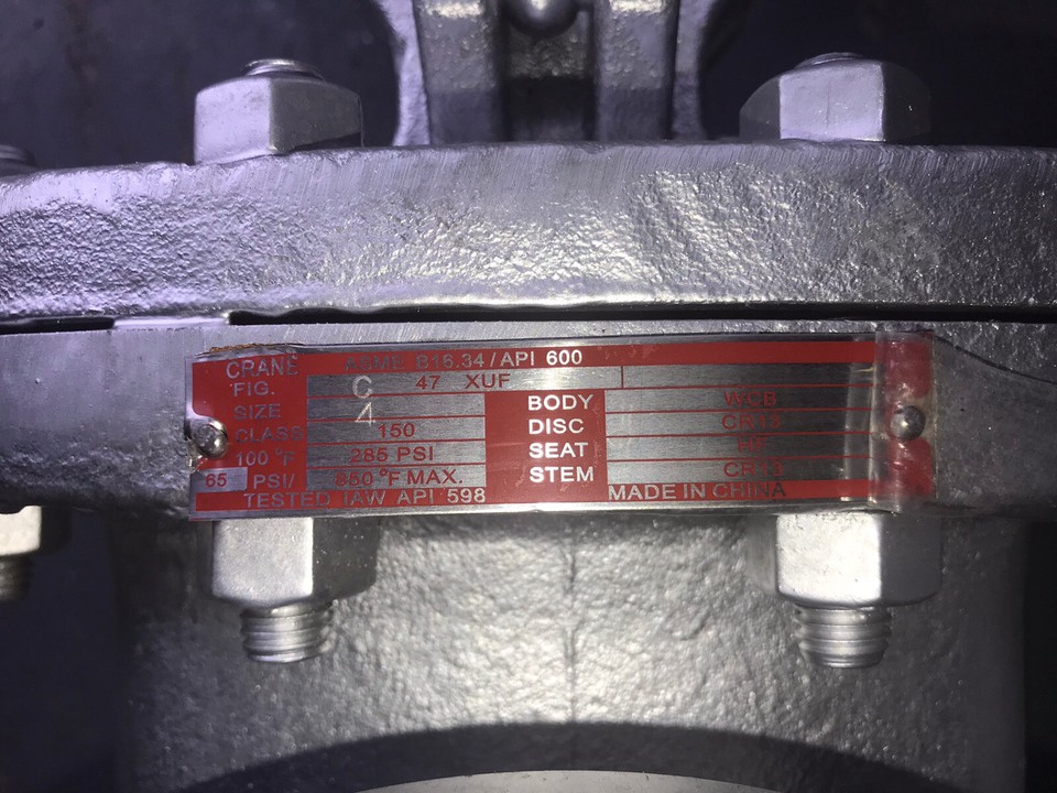 Crane 4" 150# WCB Gate Valve. J35, C12444 (globe) | eBay