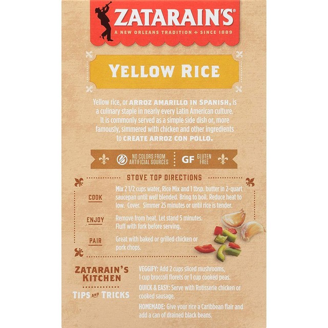 Zatarain's Yellow Rice Mix 8 Oz 6 PK for sale online | eBay