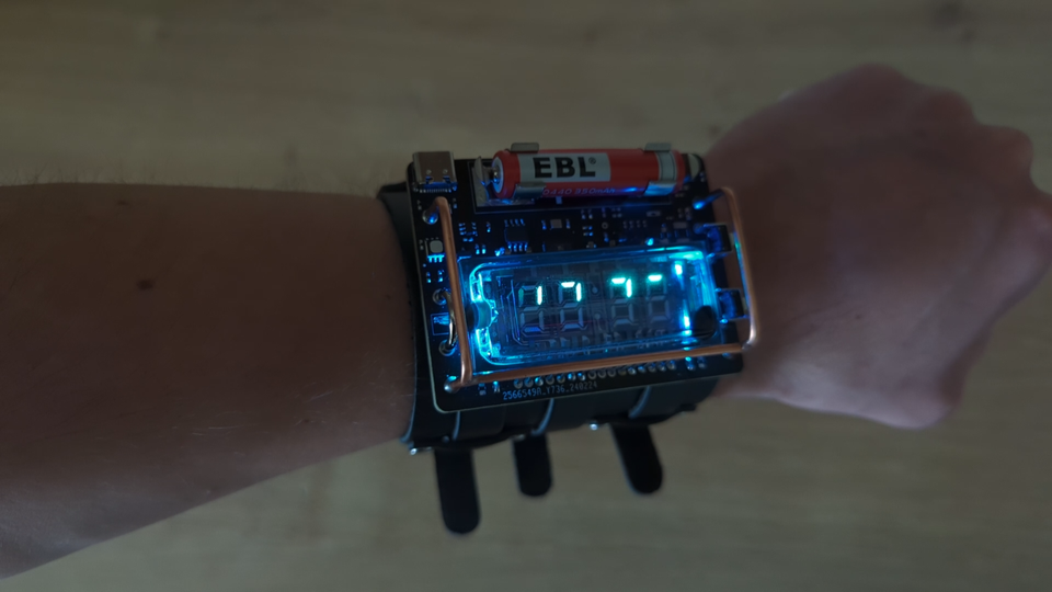 NIXIE VFD ERA WRIST WATCH BASED ON VFD TUBE IVL2-7/5 NEW type C || auto ...