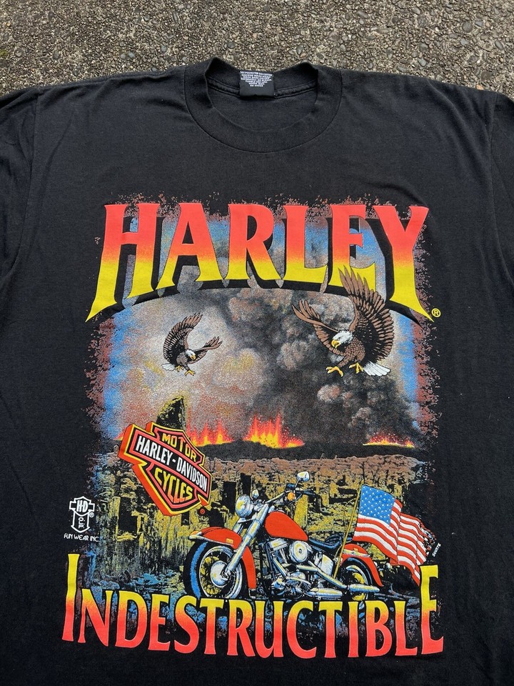 Vintage 90s Harley Davidson Indestructible Shirt | eBay