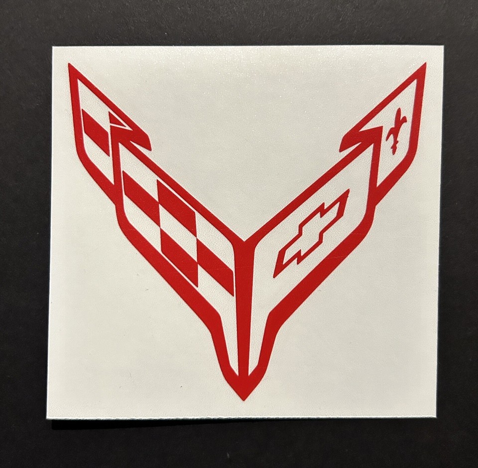 CUSTOM 2020-26 C8 CORVETTE Stingray Z51 Z06 Crossed Flags Emblem ...