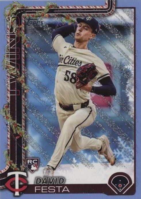2025 Topps Holiday - David Festa #H78 Holiday Light Blue & White ...
