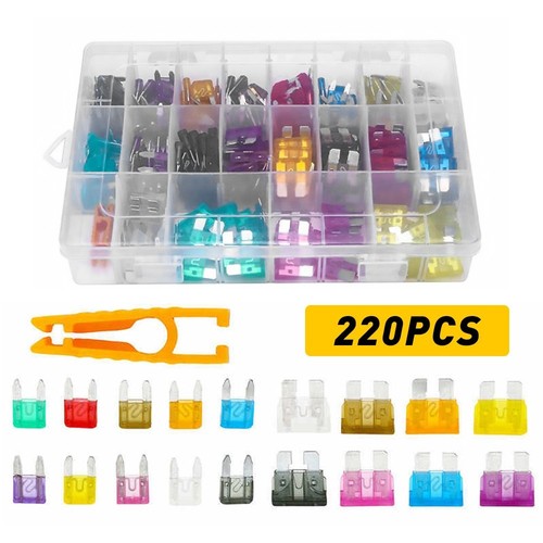 220Pc Car Blade Fuse Assortment Assorted Kit Blade Set Auto Truck ...
