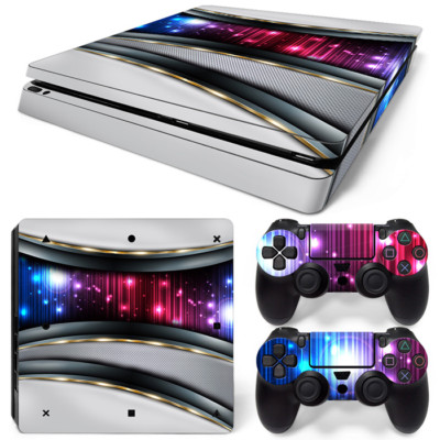 PS4 Slim Playstation 4 Console Skin Decal Sticker Silver Galaxy Custom ...