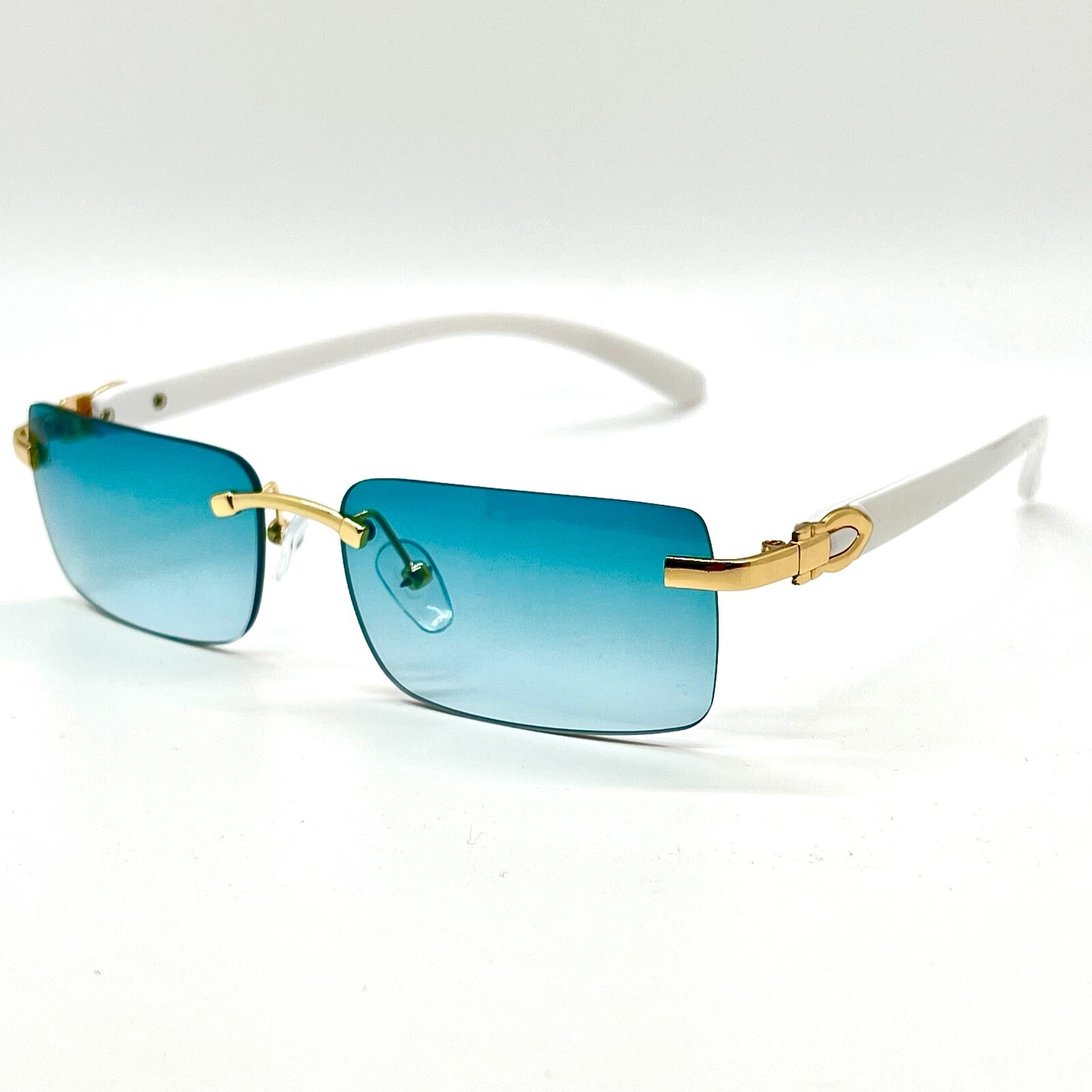 Mens Classy Style Wood Buff Retro 90s Hip Hop Rapper Gangster Rimless ...