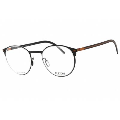 Flexon Men's Eyeglasses Black Metal Full Rim Round Shape Frame FLEXON ...