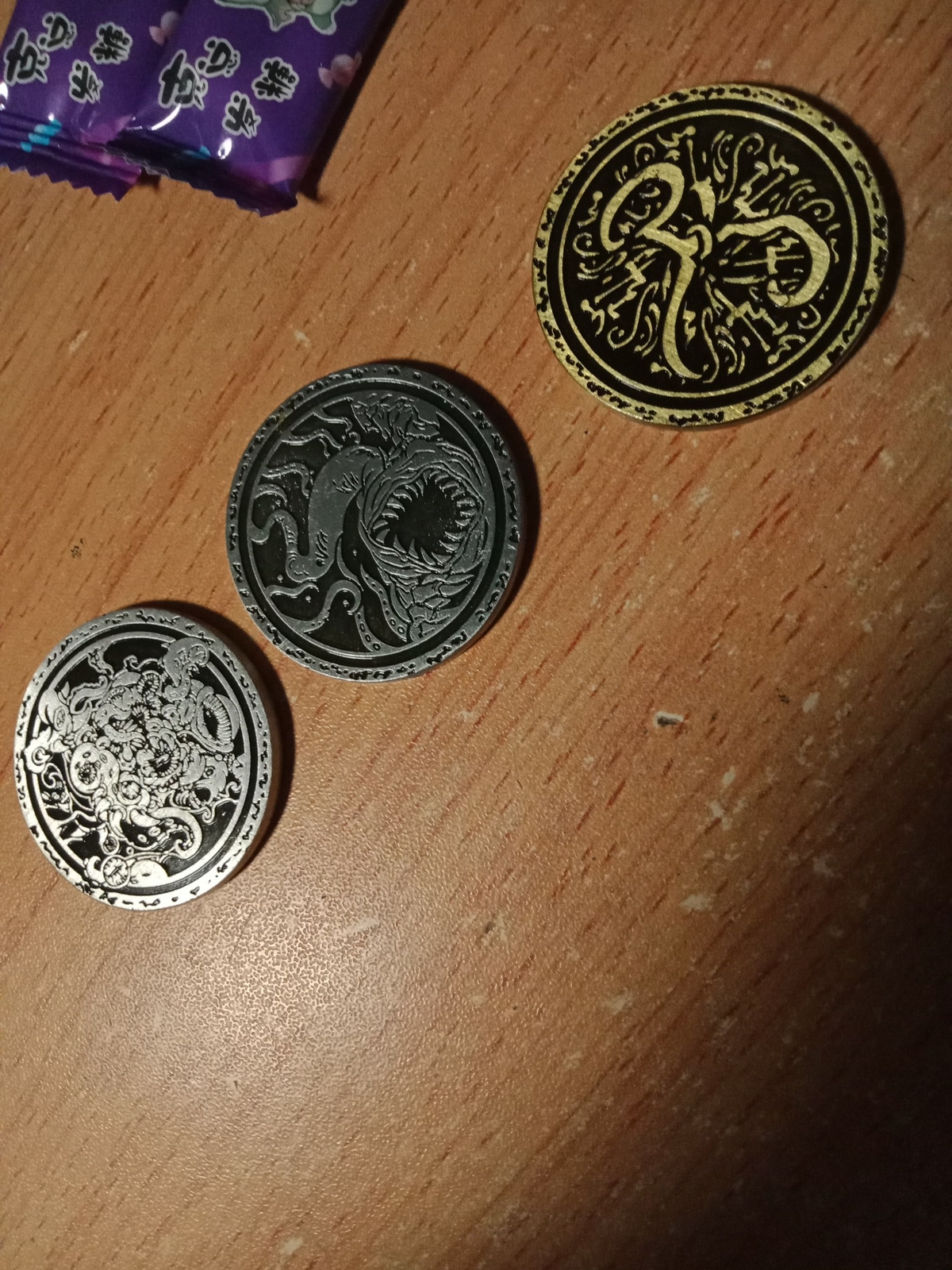 Cthulhu Mythos Young Cthulhu Statue Metal Coin Game Coins version 3pcs ...