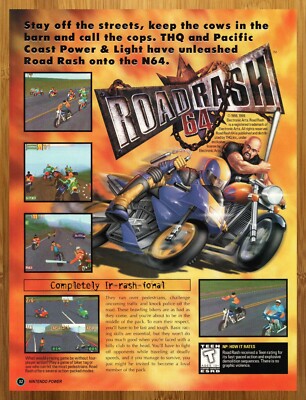 1999 Road Rash 64 N64 Print Ad/Poster Authentic Video Game Art | eBay