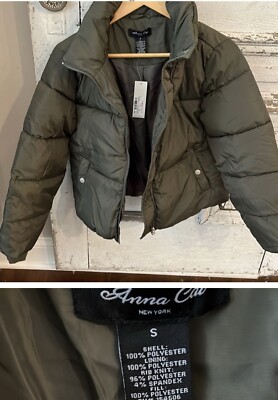 NWT Francesca’s Army Green Puffer Size S | eBay
