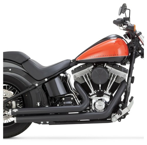 Vance & Hines Black Big Shots Staggered Exhaust System Harley Softail ...