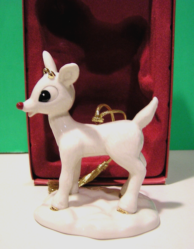 LENOX RUDOLPH'S SHINY Red NOSE Reindeer Disney Ornament -- -- -- NEW in ...