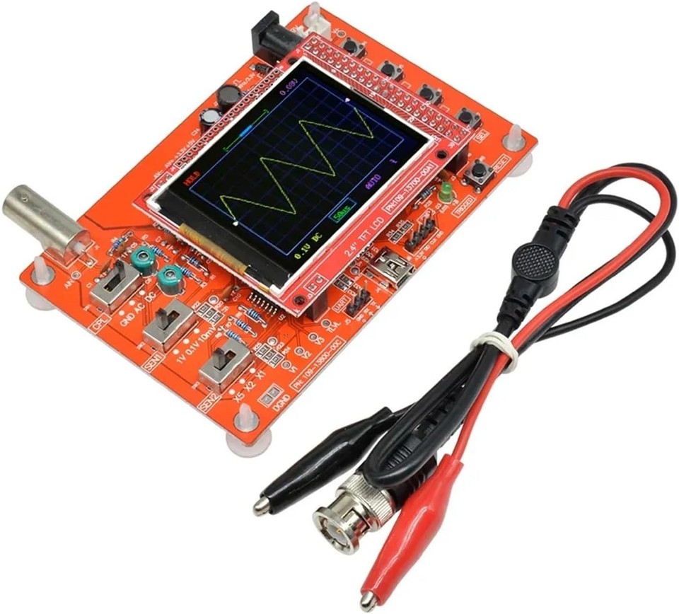 DSO138 Digital Oscilloscope 2.4inch Fully Assembled With Alligator Clip ...