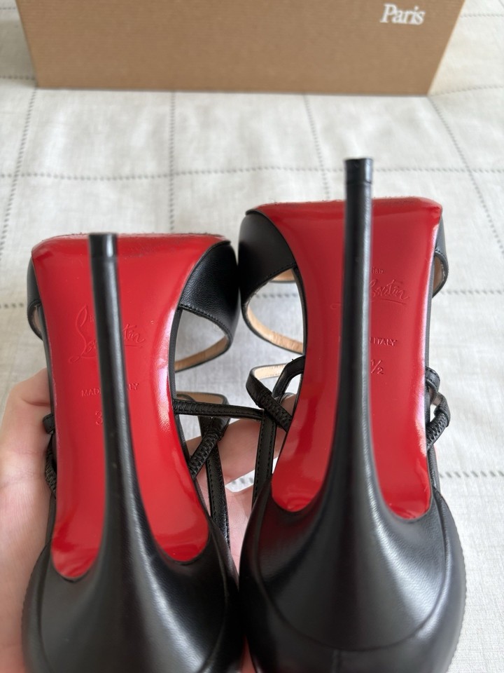 Christian Louboutin Fliketa 100 Cross Strap Heels Size 38.5 | eBay UK