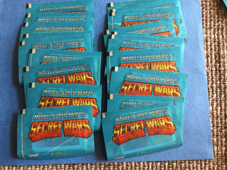 LEAF,Yr 1984 MARVEL SUPER HEROES ,SECRET WARS, STICKERS,20 PACKS PLUS ...