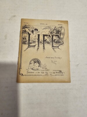 Tiny Vintage January 4 1883 Life Magazine Volume 1 Number 1 Reprint | eBay