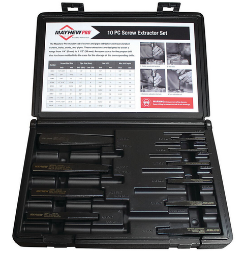 MAYHEW 10 PC Bolt Extractor Set in Case (SAE) 37345 | eBay