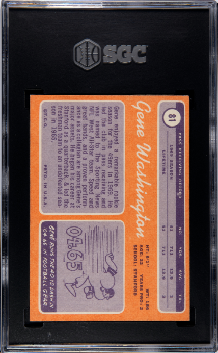 1970 Topps #81 Gene Washington SGC 6 | eBay
